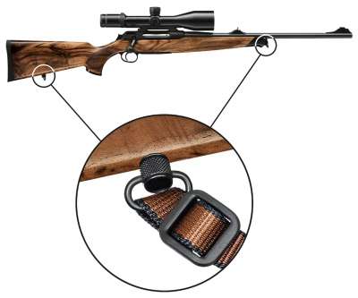 HALDER 22330.0525 Push & Go Riemenbügel Ø 6,0 x 1,0 mm / 23mm + Buchse für Holz | Waffen-KW